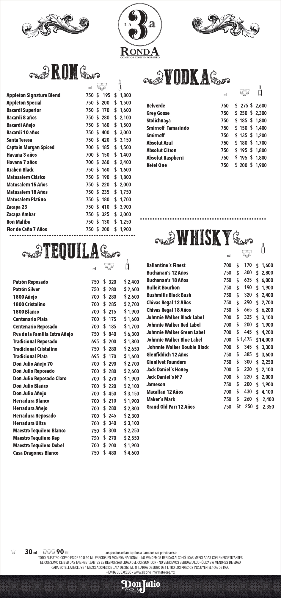 Menú Cancún – La 3a Ronda