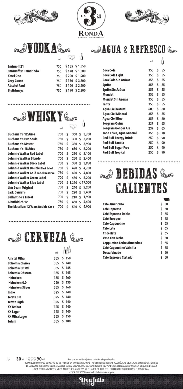 Menú Cancún – La 3a Ronda